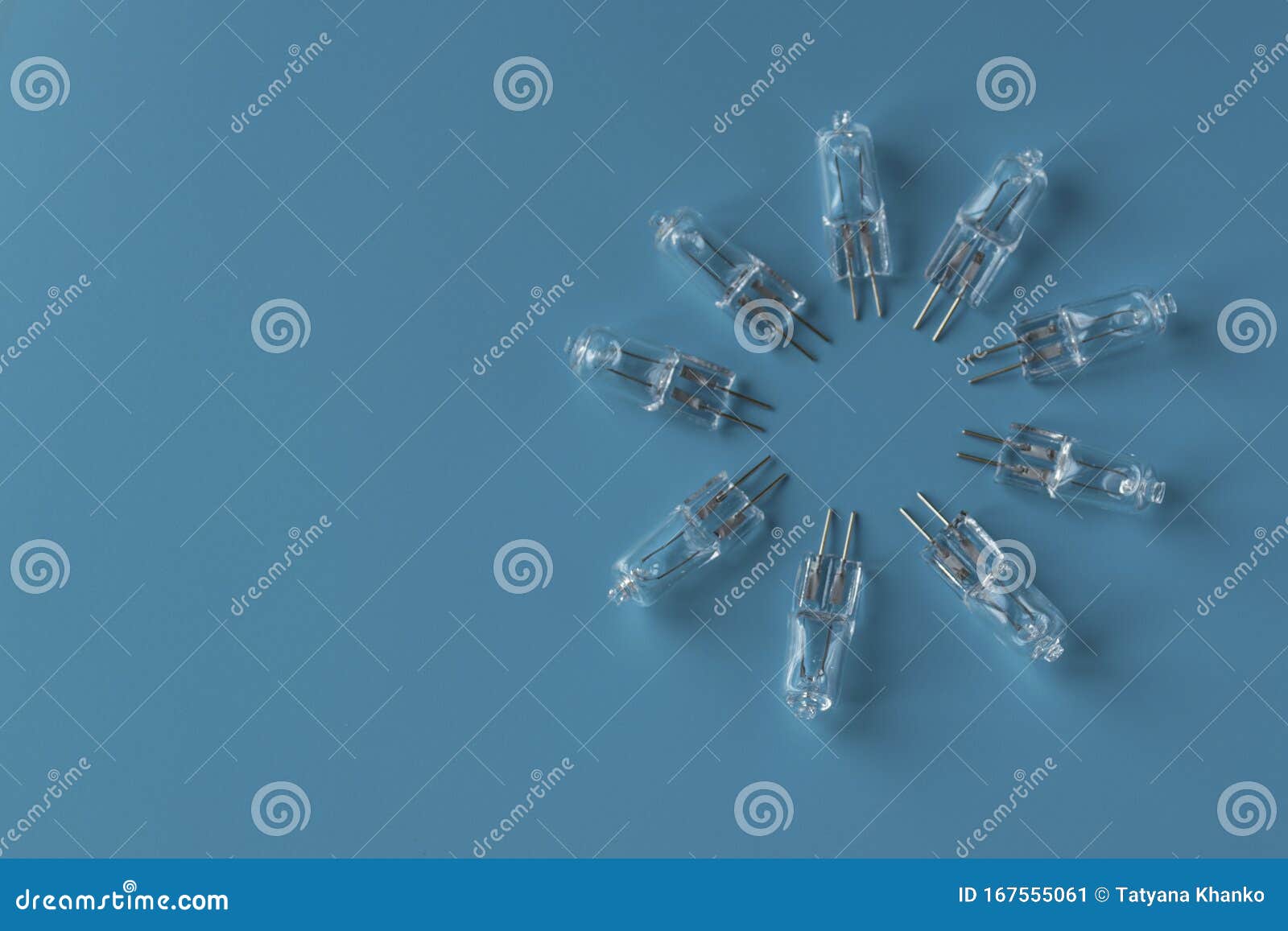 Transparent LED on a Blue Background. Electronic Component. Diode for ...