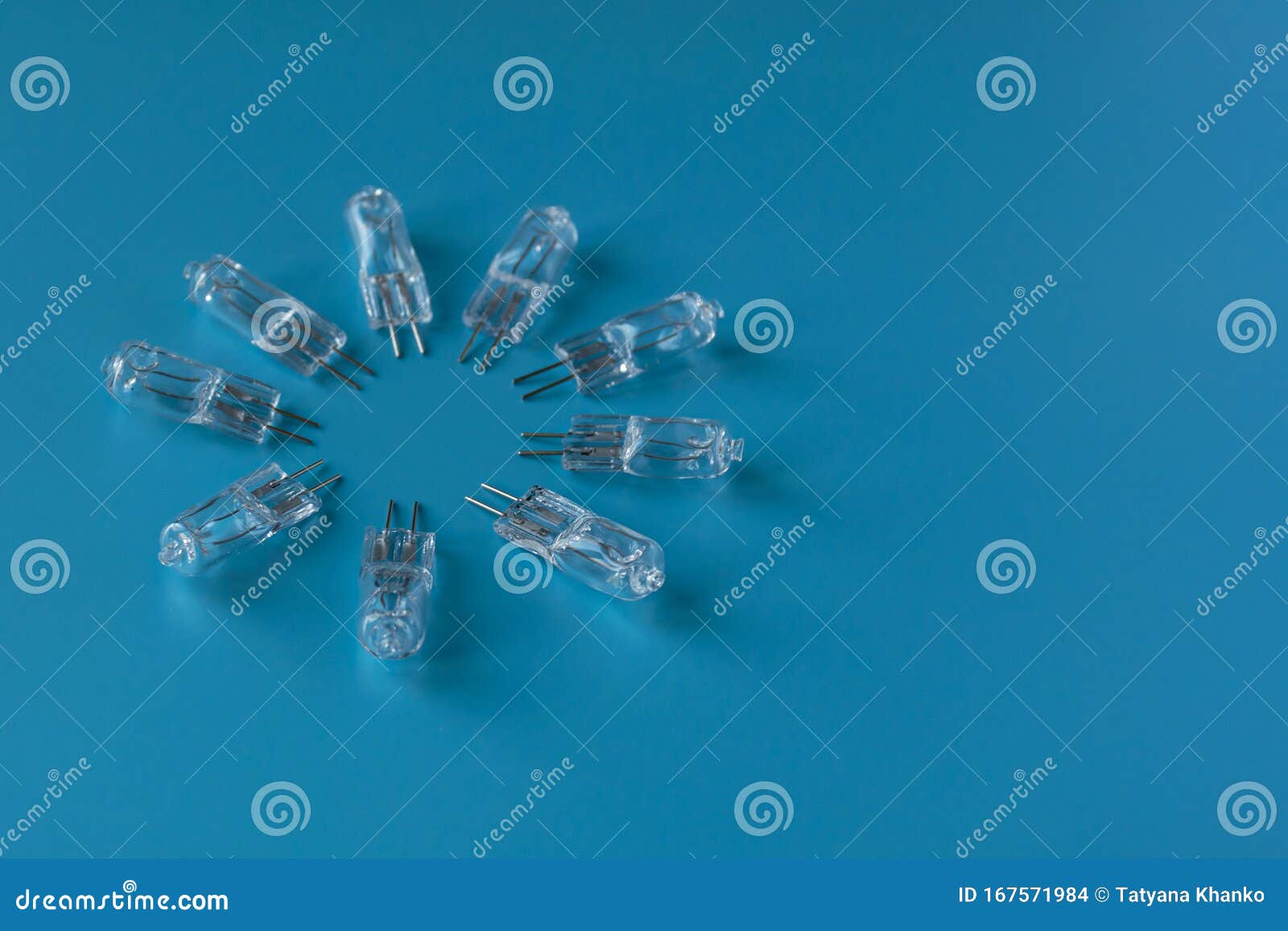 Transparent LED on a Blue Background. Electronic Component Stock Photo ...
