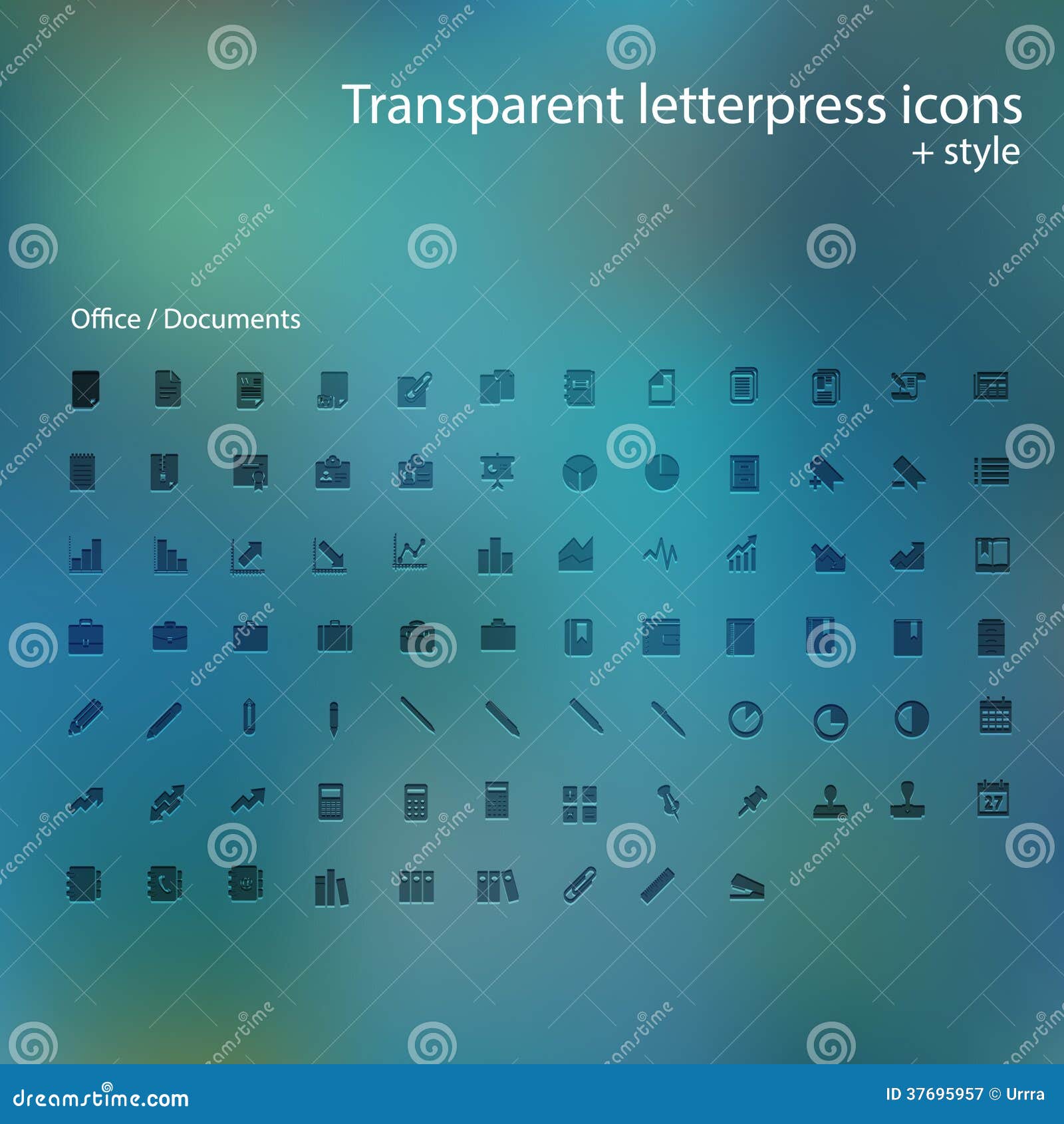 Transparent Letterpress Icons. Stock Vector - Illustration of media ...