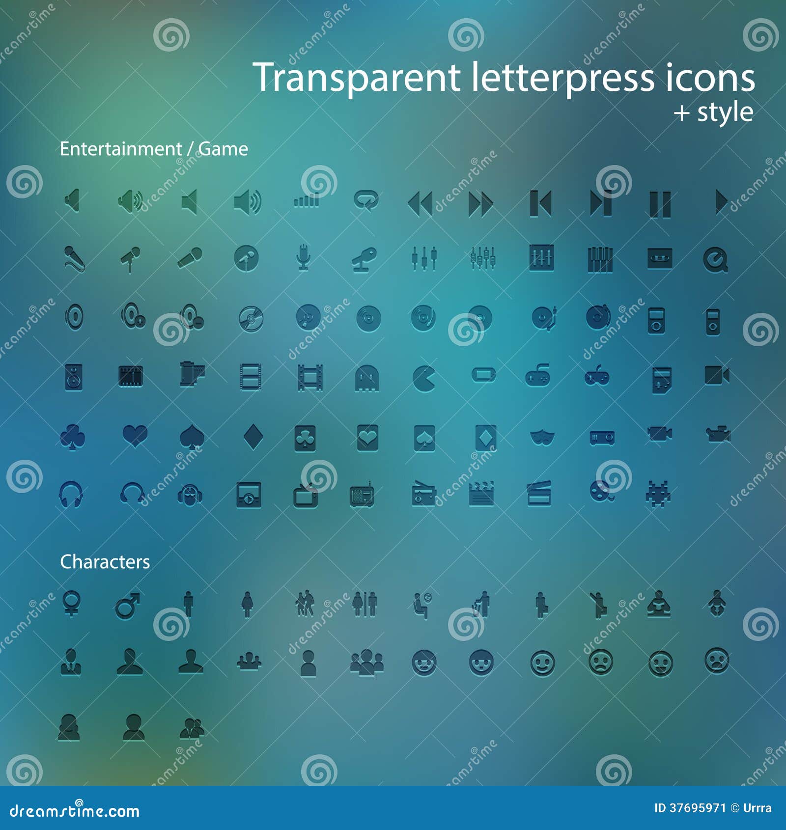 Transparent Letterpress Icons. Stock Vector - Illustration of sale ...