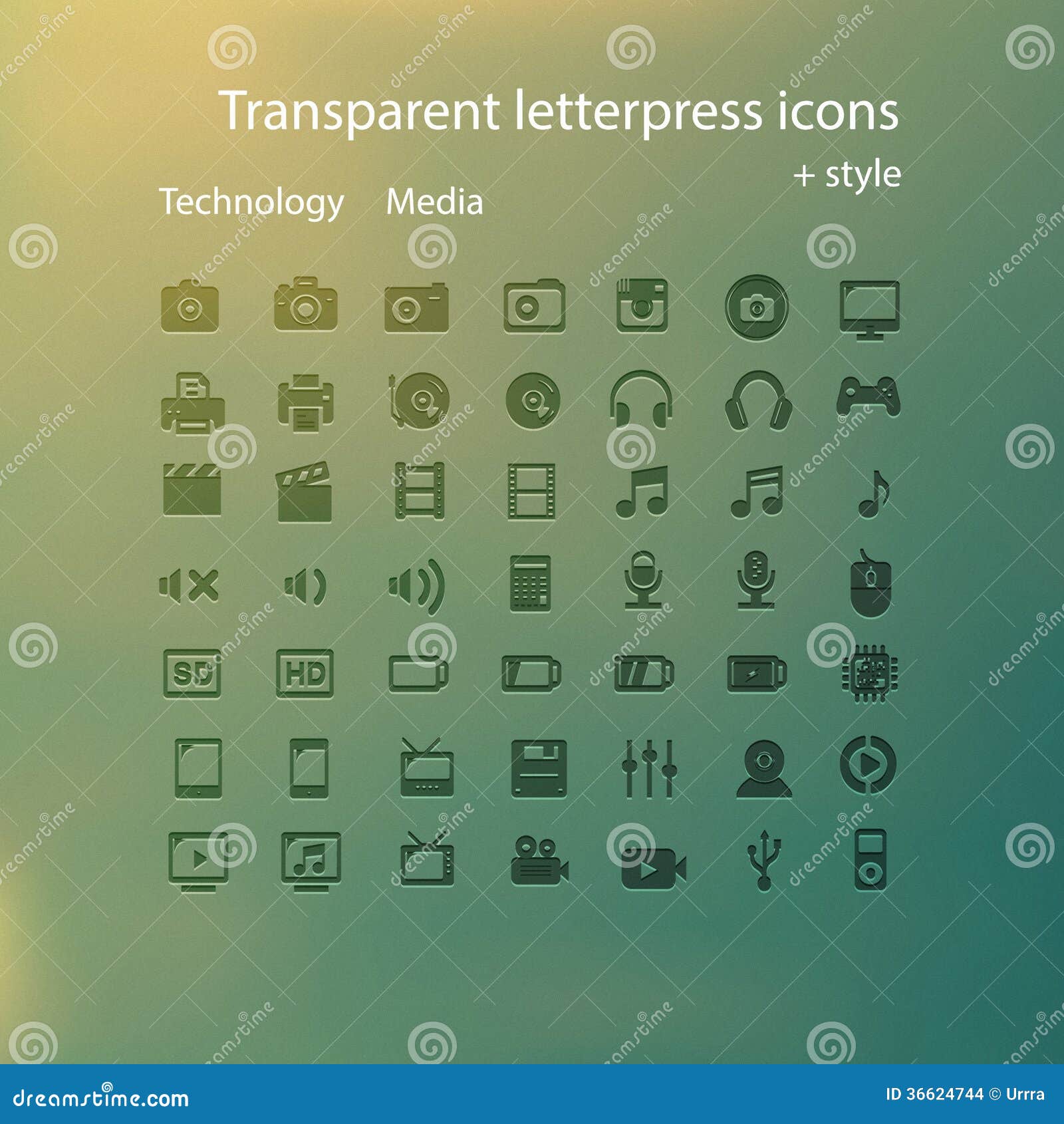 Transparent Letterpress Icons. Stock Vector - Illustration of home ...