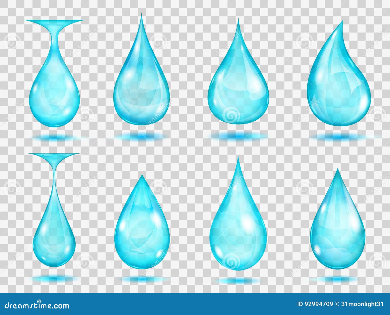 Transparent Light Blue Drops Stock Vector - Illustration of backdrop ...