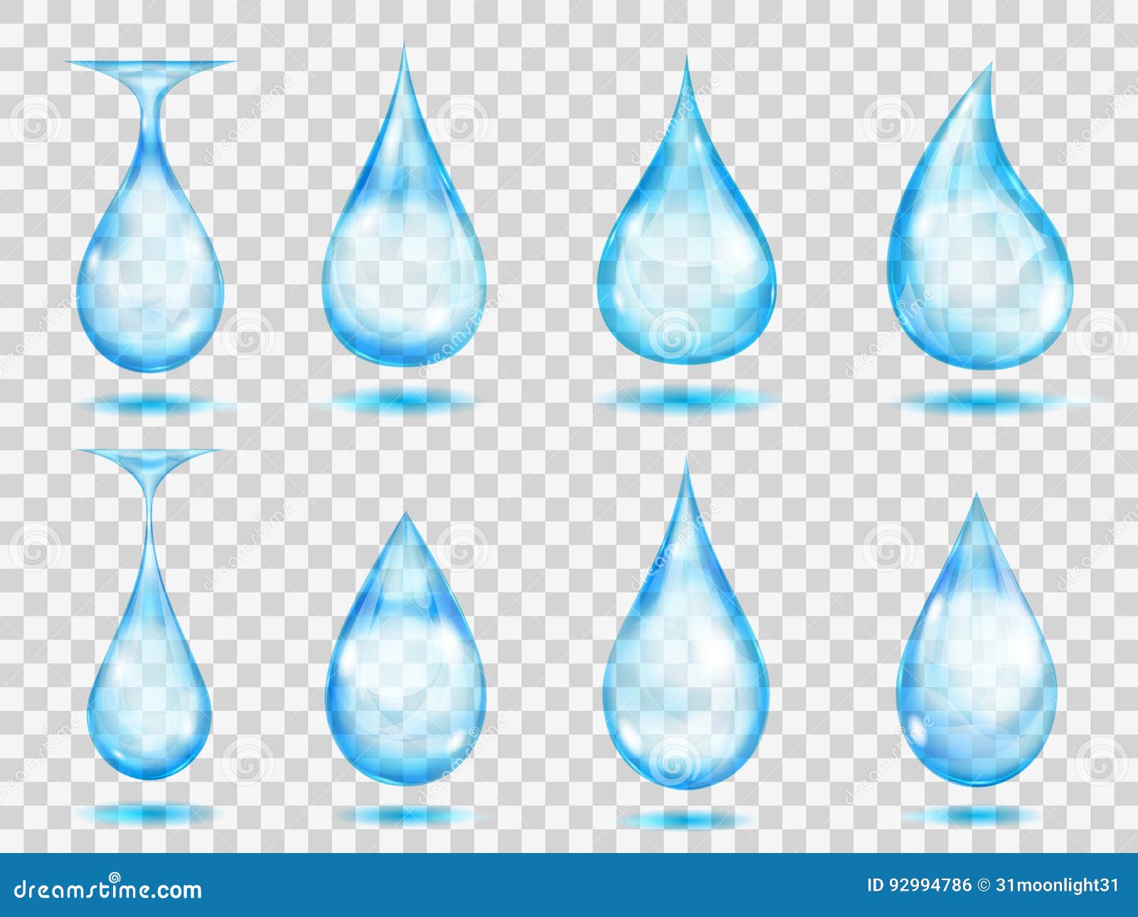 Transparent Light Blue Drops Stock Vector - Illustration of water ...