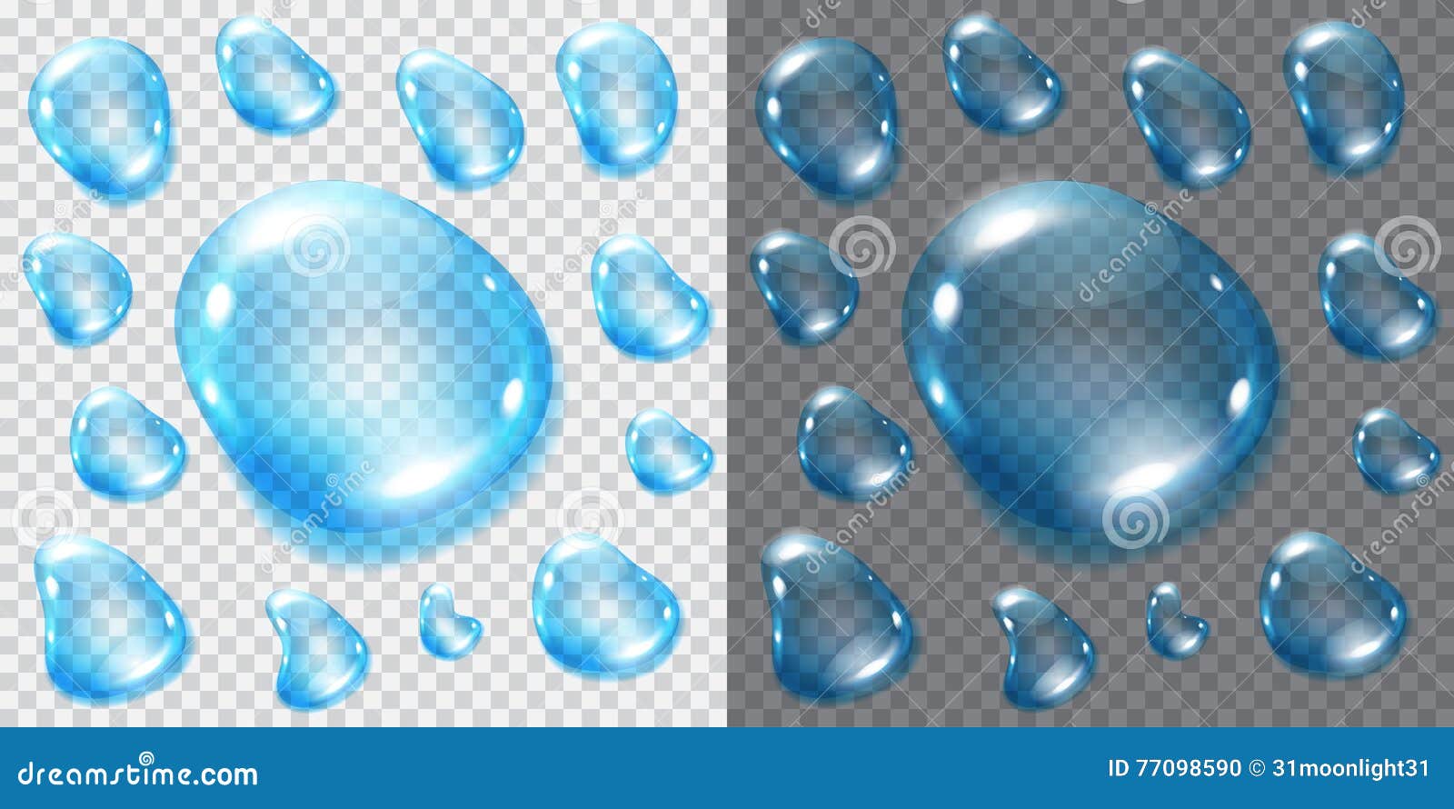 Transparent Light Blue Drops Stock Vector - Illustration of drip ...