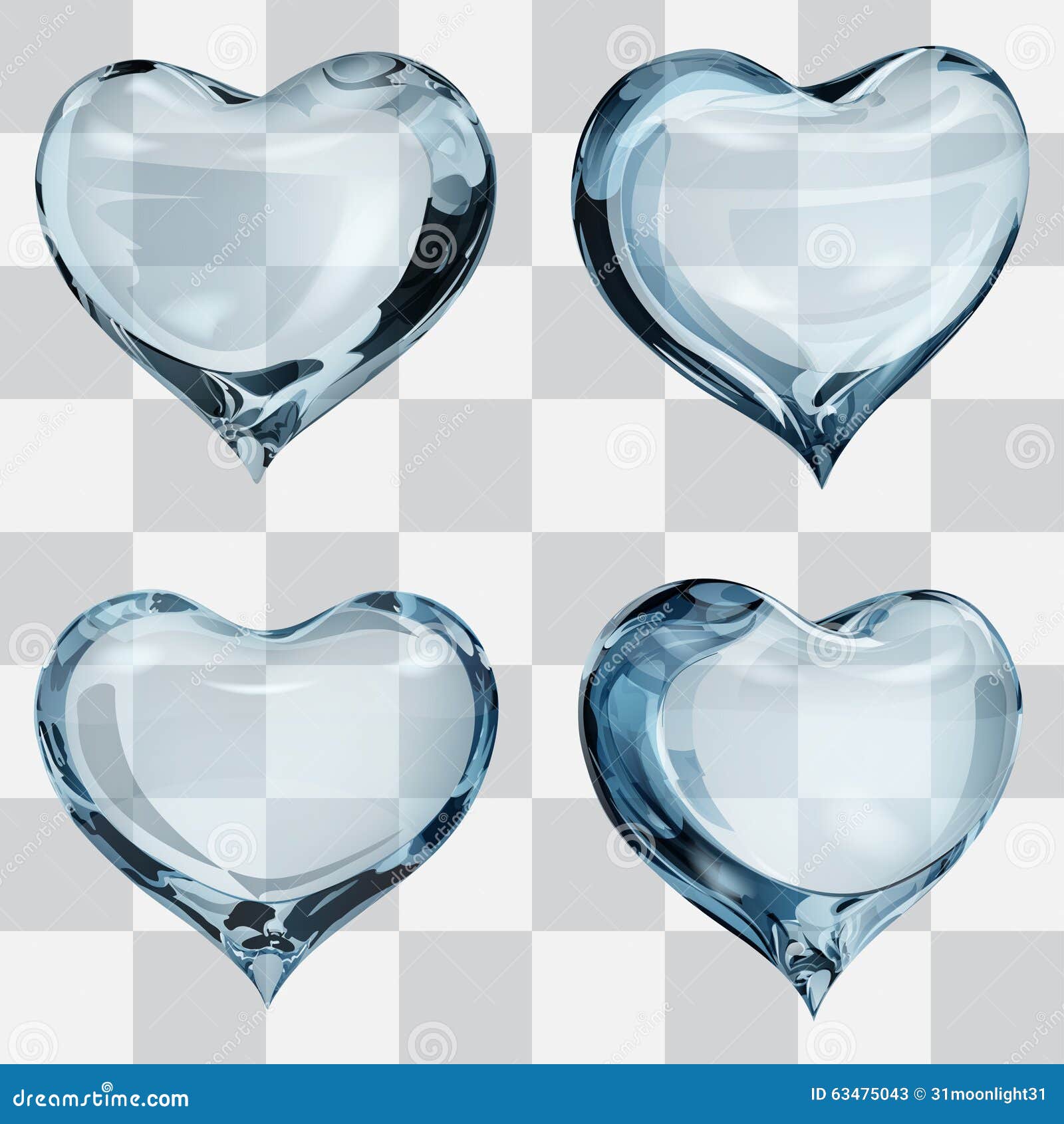 Transparent Light Blue Hearts Stock Vector - Illustration of ...