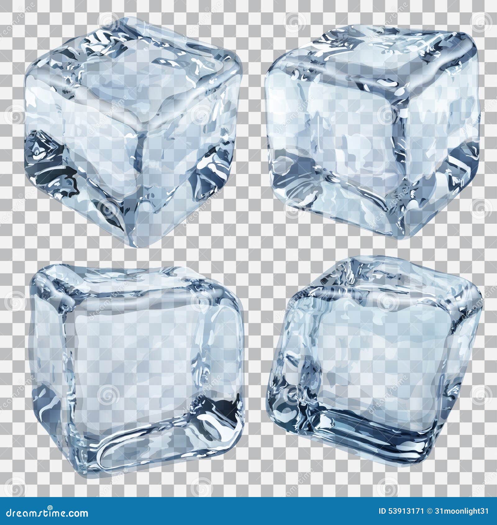 Transparent Light Blue Ice Cubes Stock Vector - Illustration of purity ...