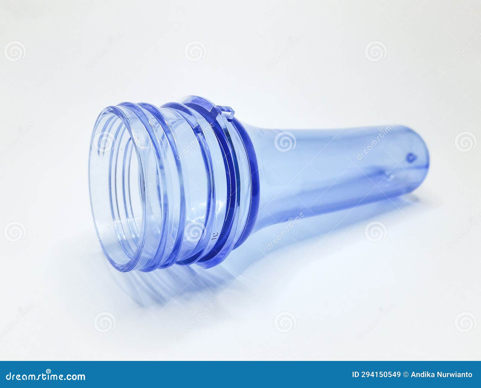 Transparent Light Blue Preform Isolated on a White Background,this ...