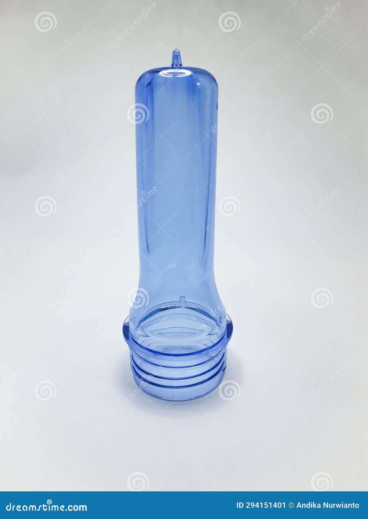 Transparent Light Blue Preform Isolated on a White Background,this ...