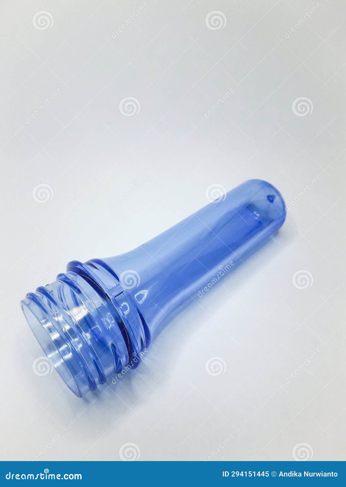 Transparent Light Blue Preform Isolated on a White Background,this ...