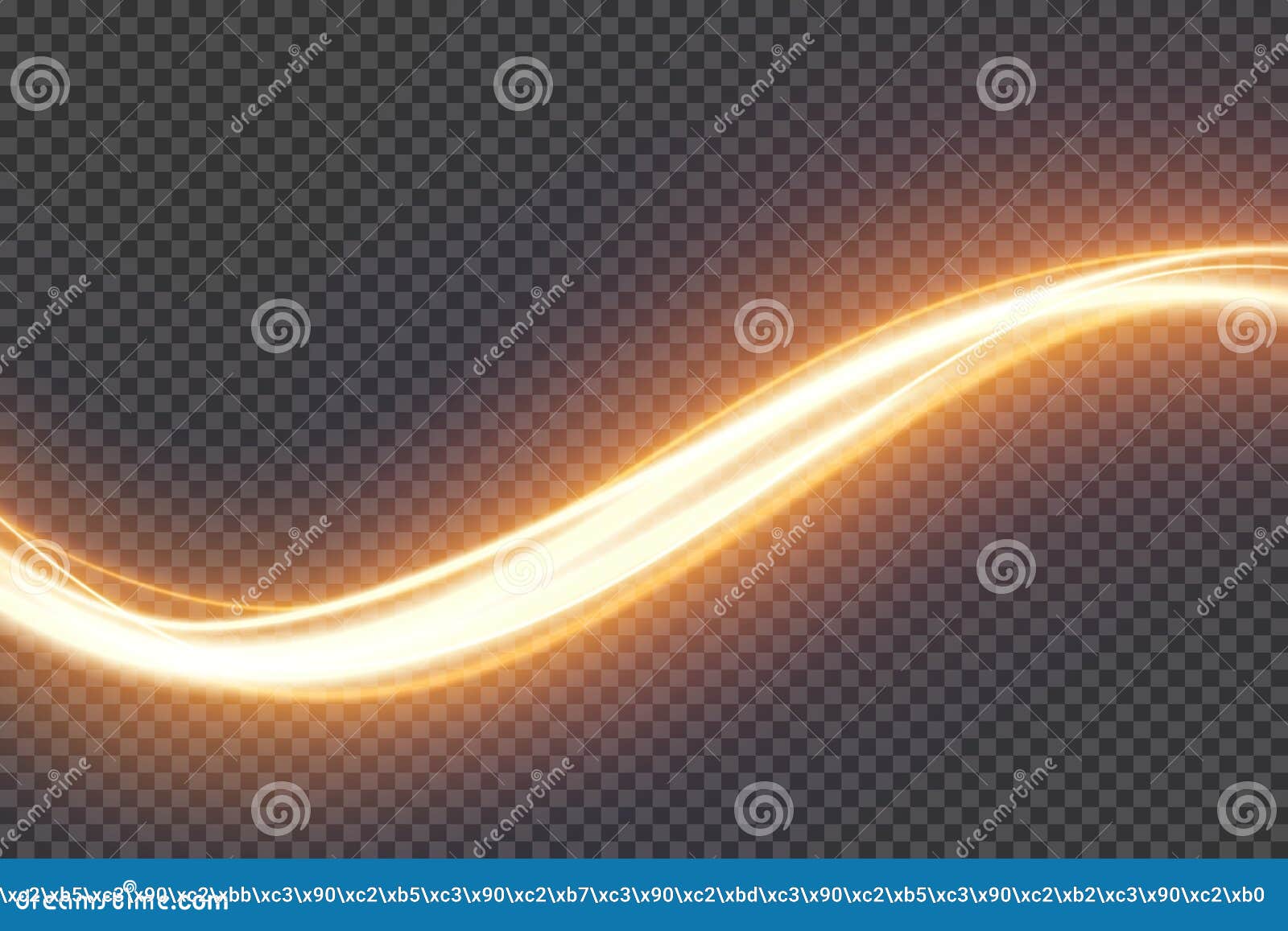 Transparent Light Effect with Curve Trail and Sparkles. Glowing Shiny ...