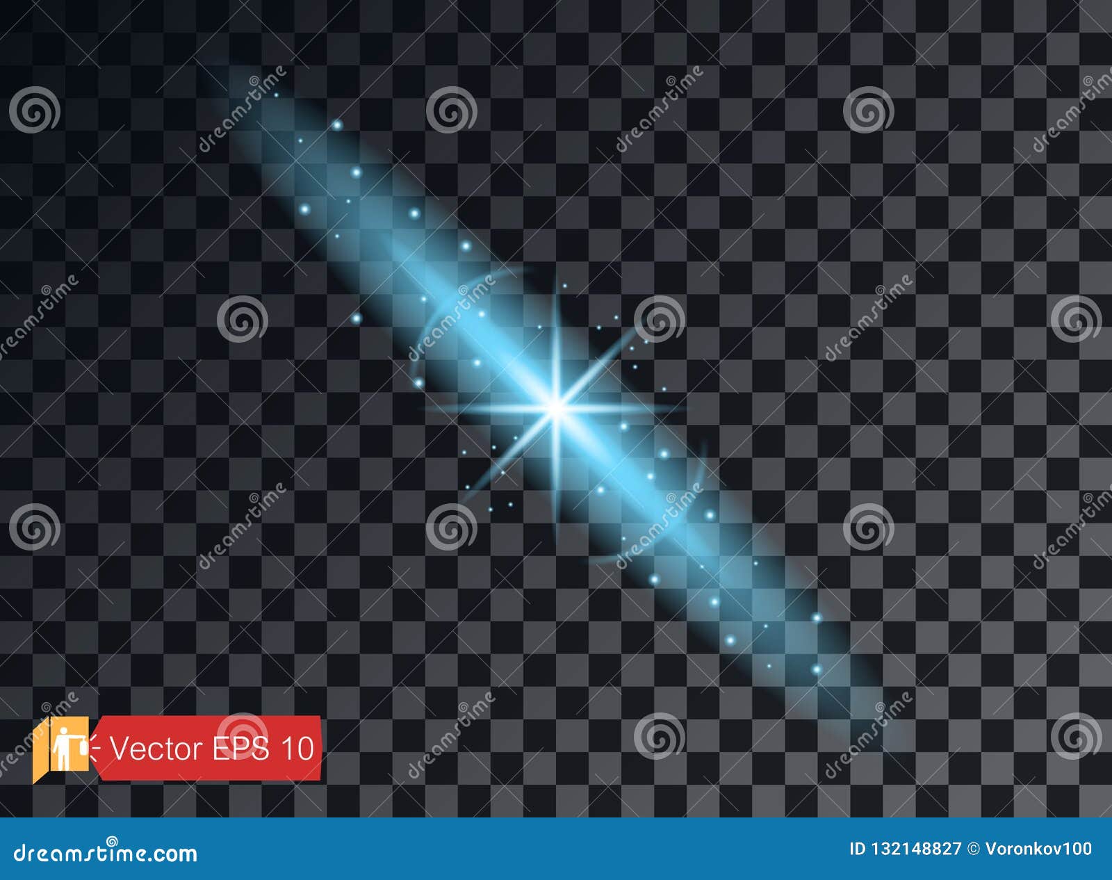 Transparent Light Elements on an Isolated Background. Bright Reflection ...