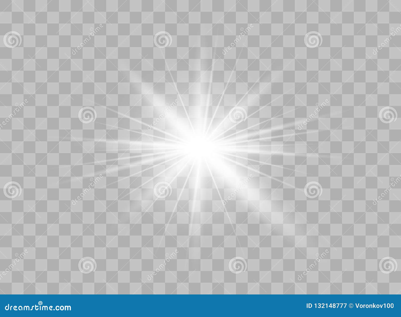 Transparent Light Elements on an Isolated Background. Bright Reflection ...