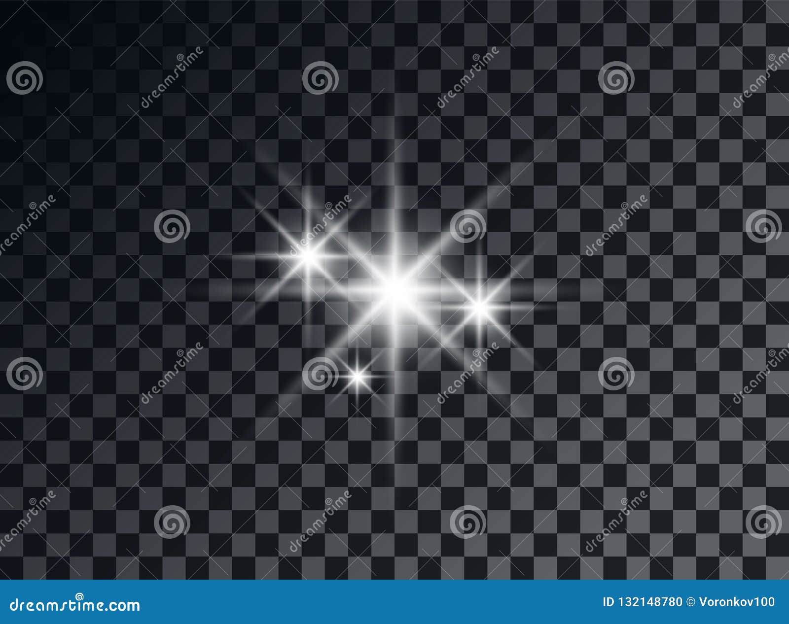 Transparent Light Elements on an Isolated Background. Bright Reflection ...