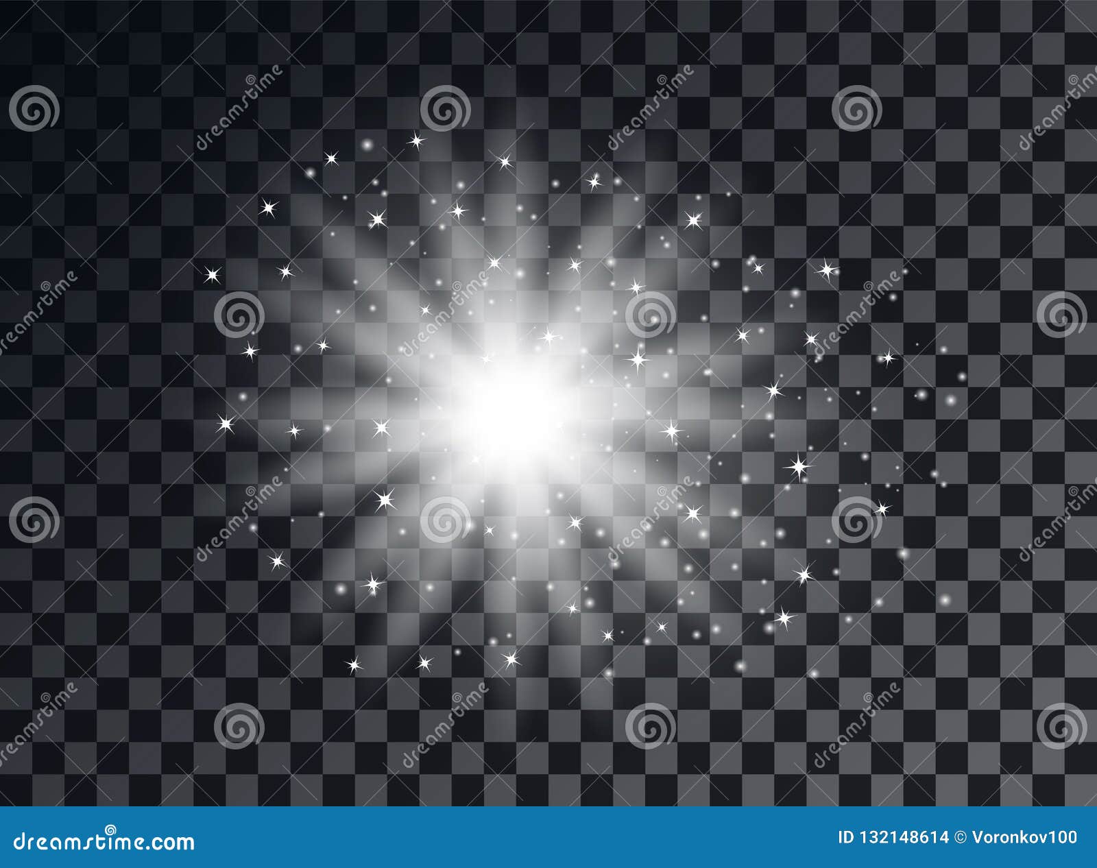 Glaring Sun In The Sky. Vector Illustration Decorative Background ...