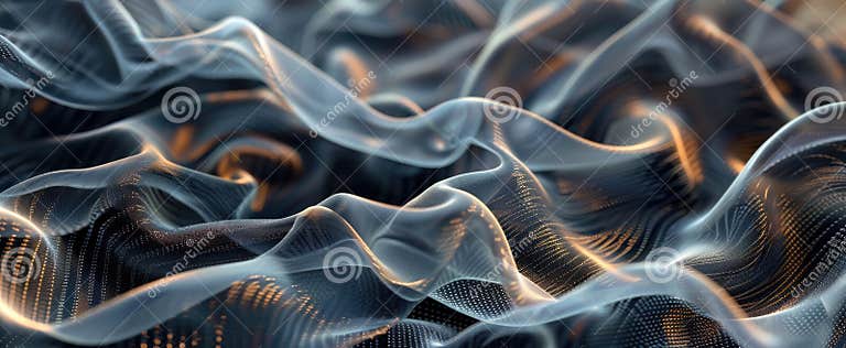 Transparent Light Fabric with Nano Structure in Future, Abstract Cyber ...