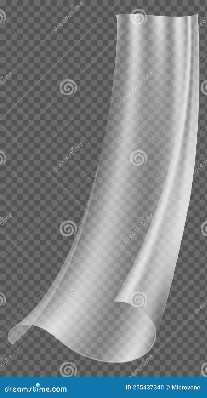 Transparent Light Textile On Wind. Realistic Fold Fabric Vector ...