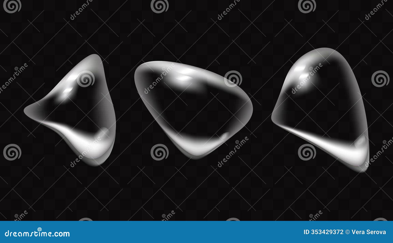 Transparent Liquid Forms Water Drops Isolated Set. Stock Illustration ...