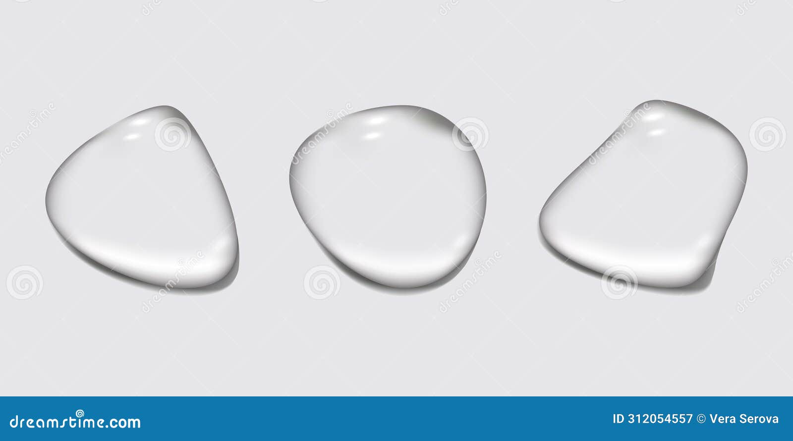 Transparent Liquid Forms Water Drops Isolated Set. Stock Vector ...