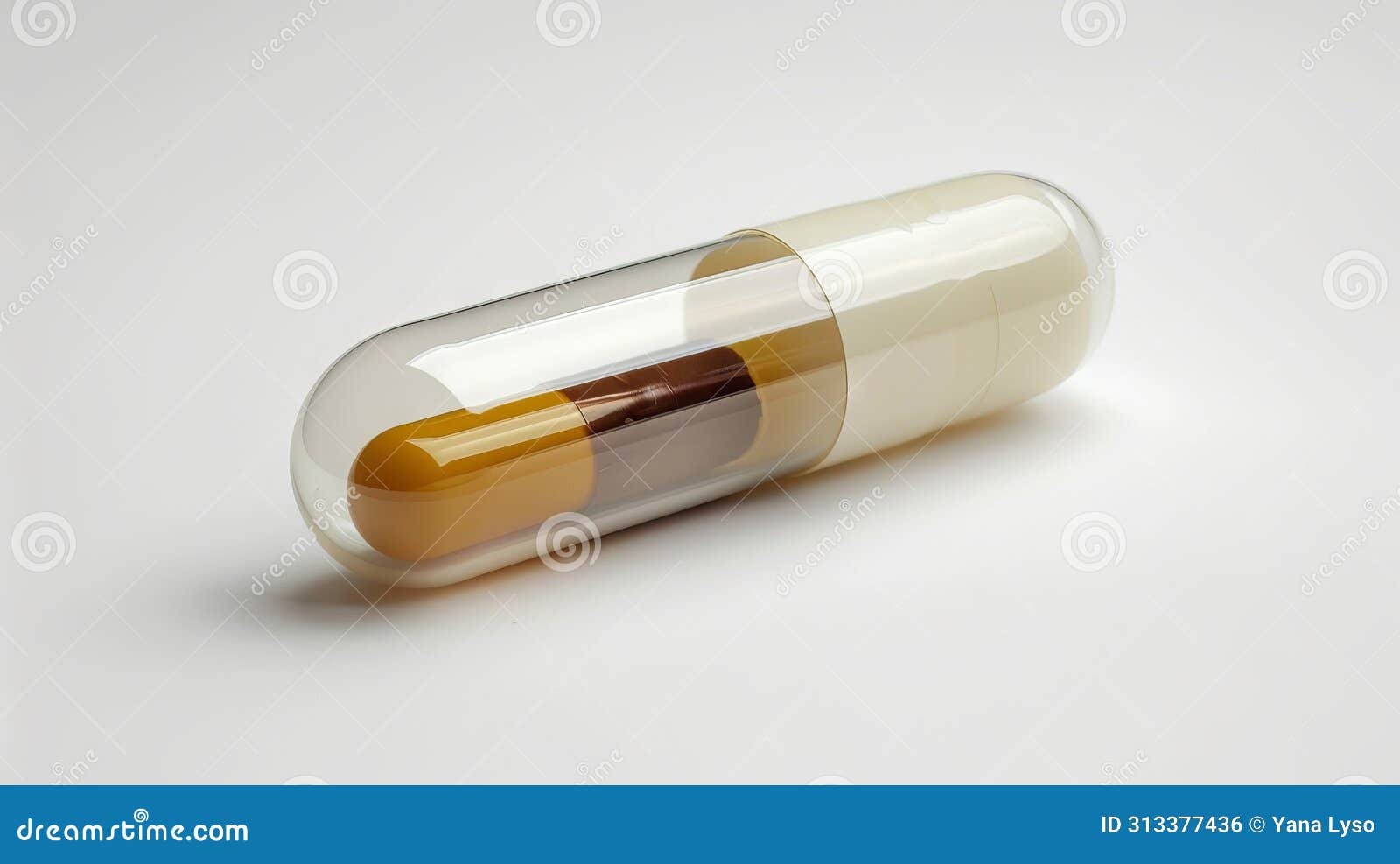 Transparent Medical Capsule on a Light Background. Clear Capsule ...