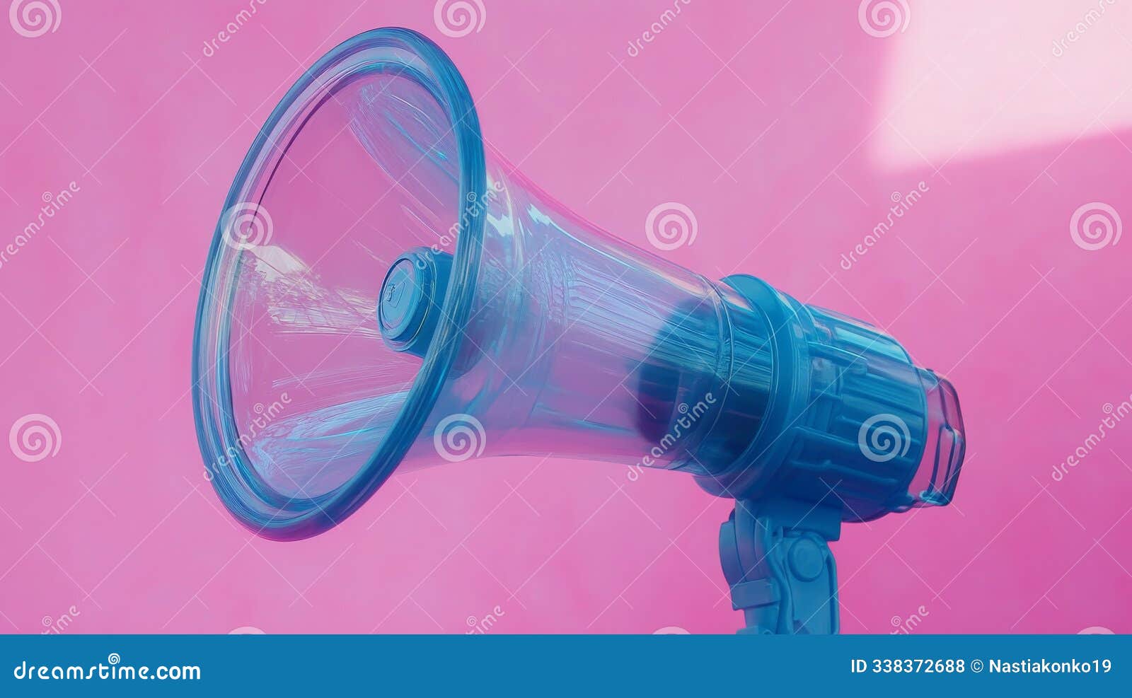 Transparent Megaphone on Pink Background, Modern Communication Concept ...