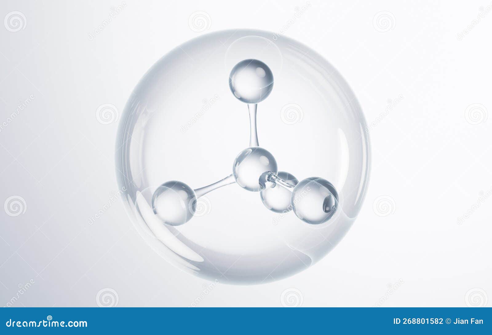3d Transparent Molecule On A White Background Stock Photography ...