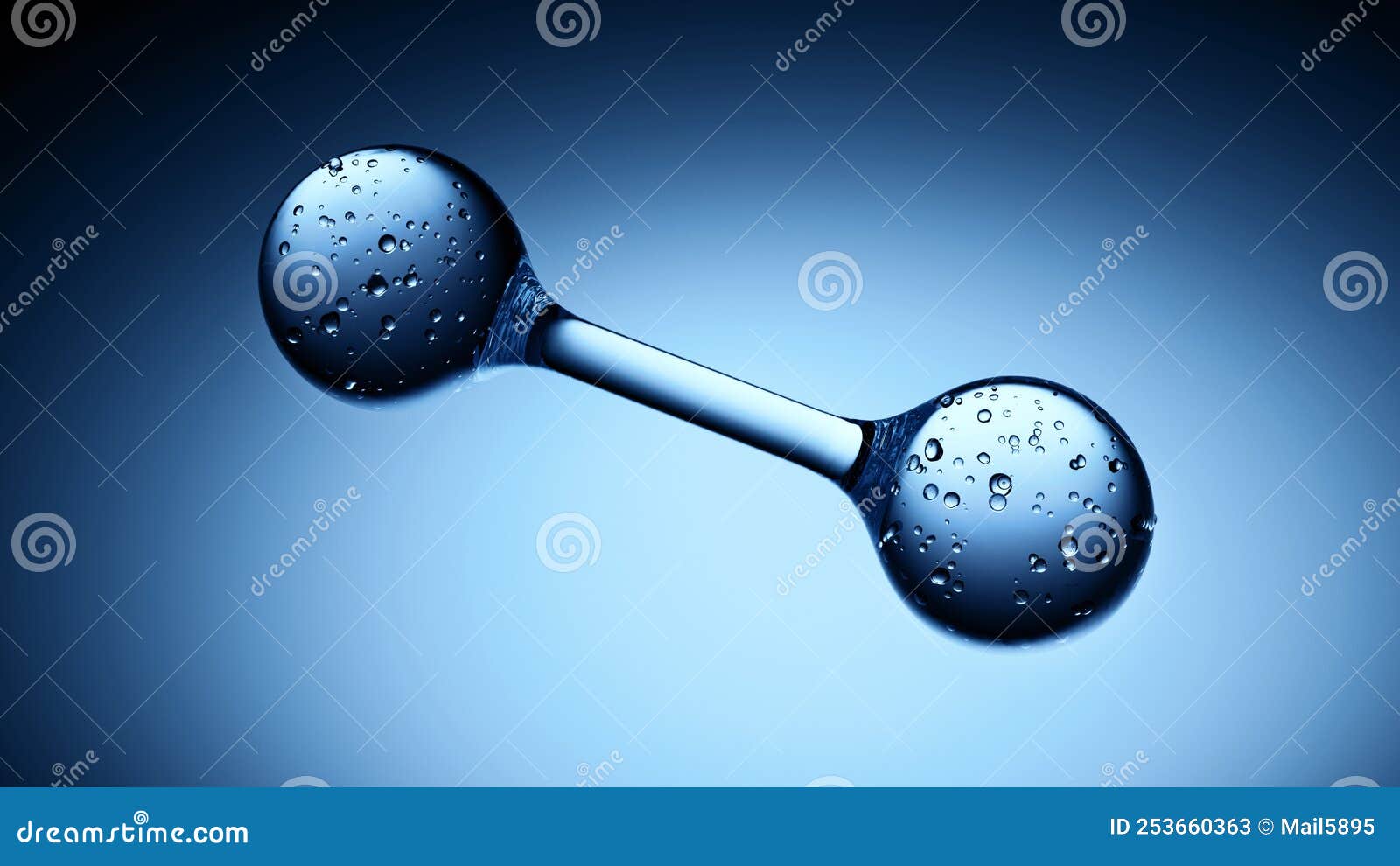 Transparent Molecule with Bubbles on Blue Background Stock Illustration ...
