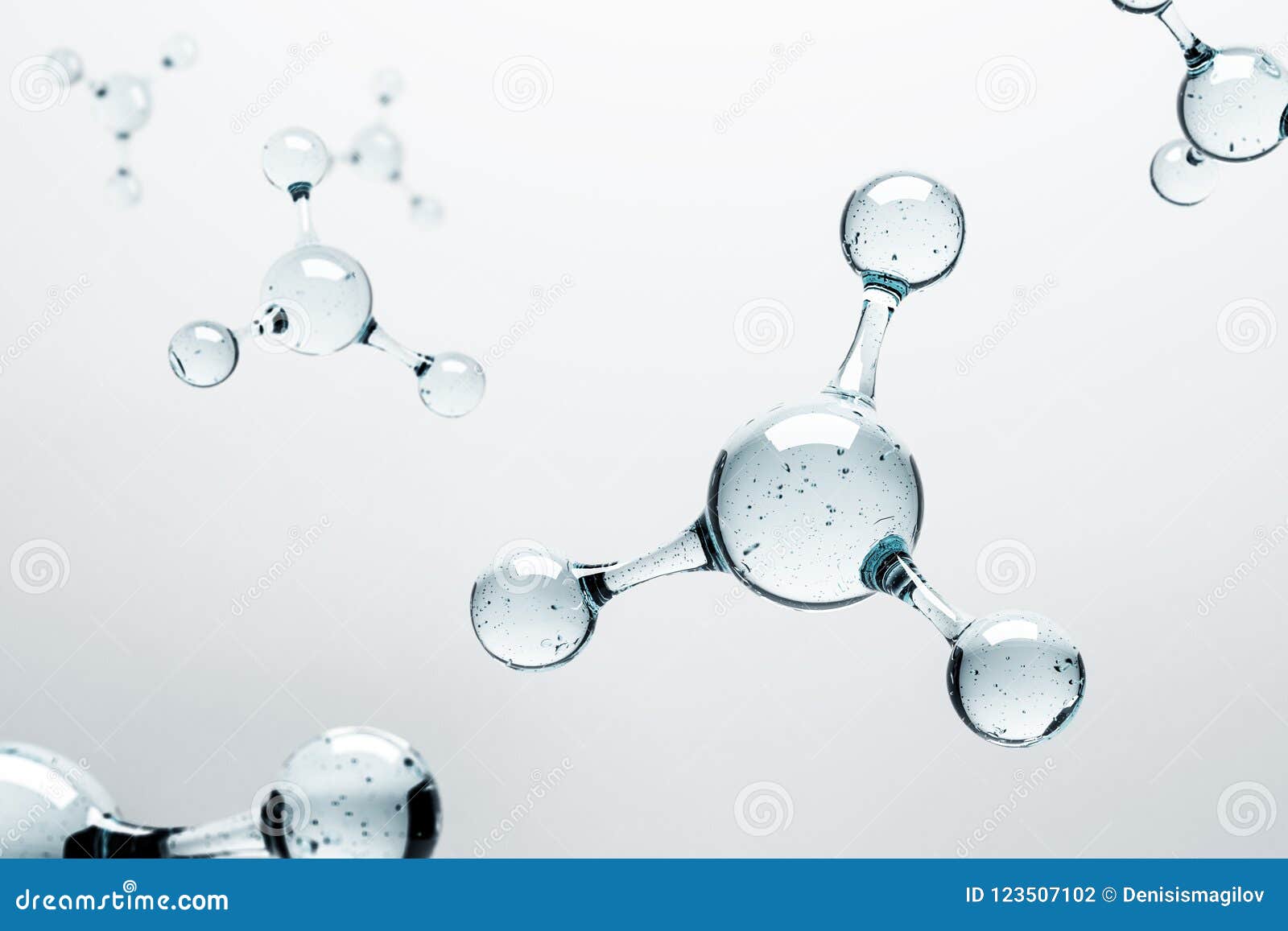 3d Transparent Molecule On A White Background Stock Photography ...