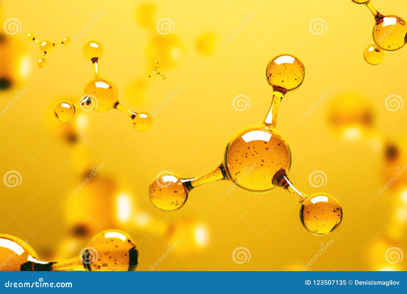 Transparent Molecule on Yellow Stock Illustration - Illustration of ...