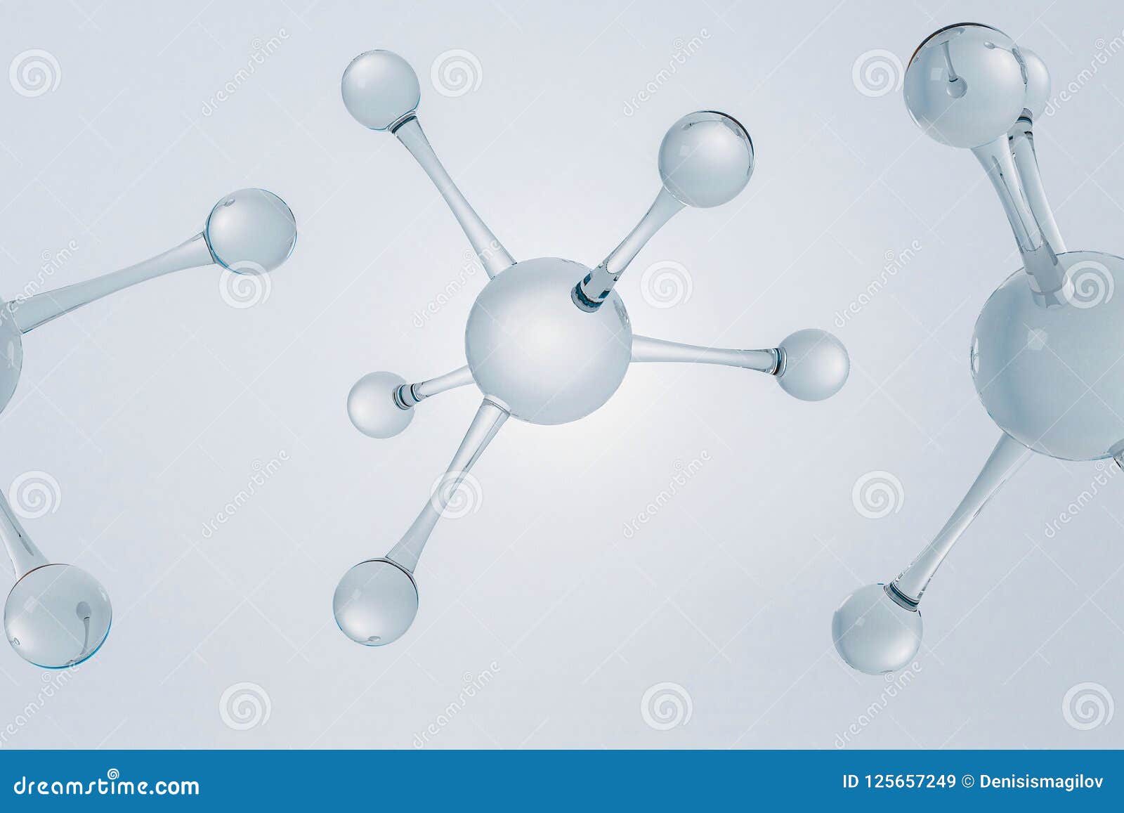 Transparent Molecules Over Light Gray Background Stock Illustration ...