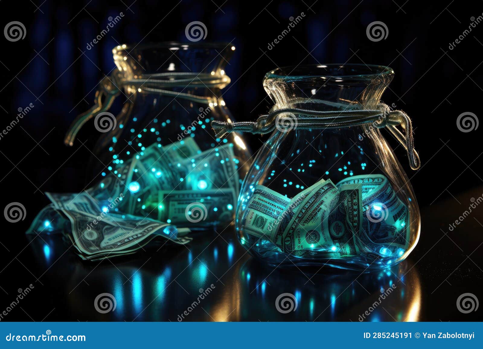 Transparent Money Bag and Dollar Signs from Transparency of Dots Blue ...