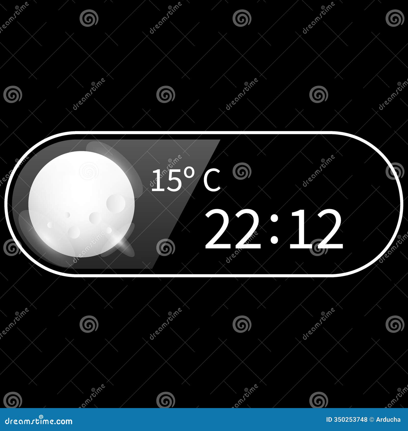 Transparent Moon Icon Nighttime Weather Widget for Modern UI Design ...