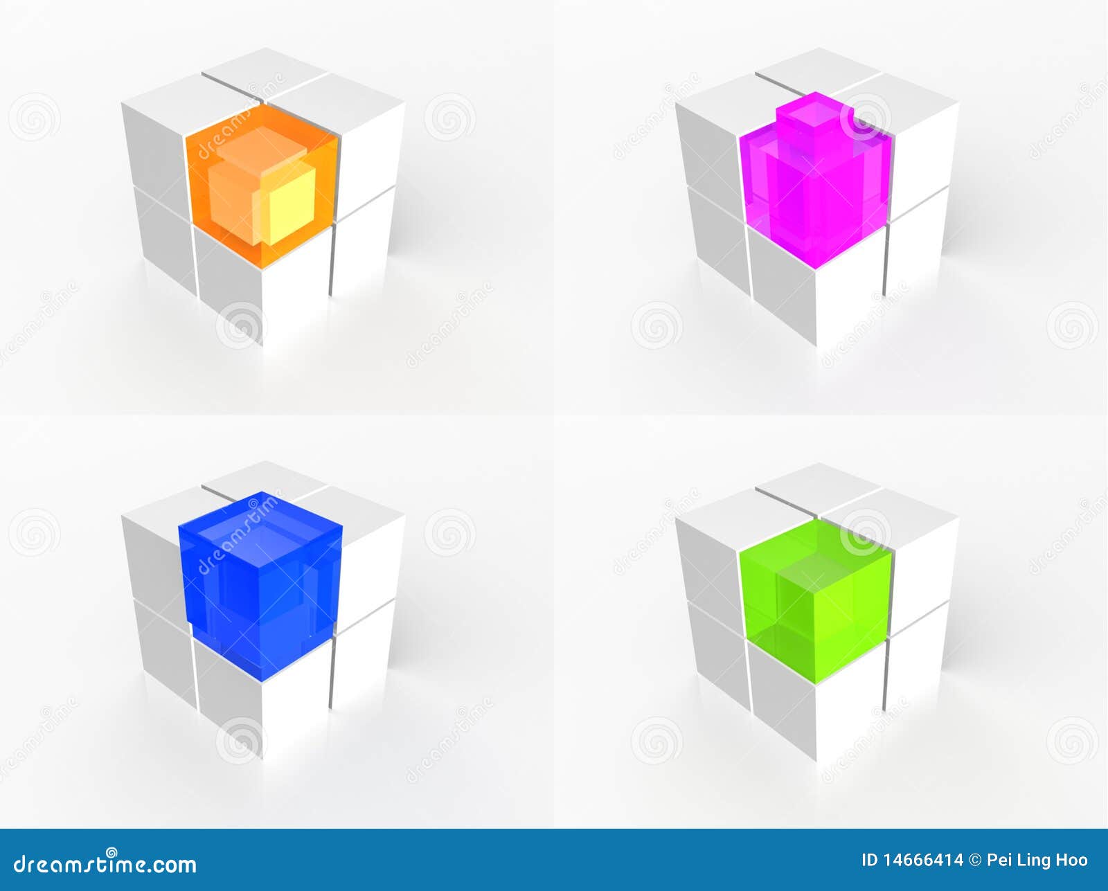 Transparent Multi Color Cube Icon Stock Illustration - Illustration of ...