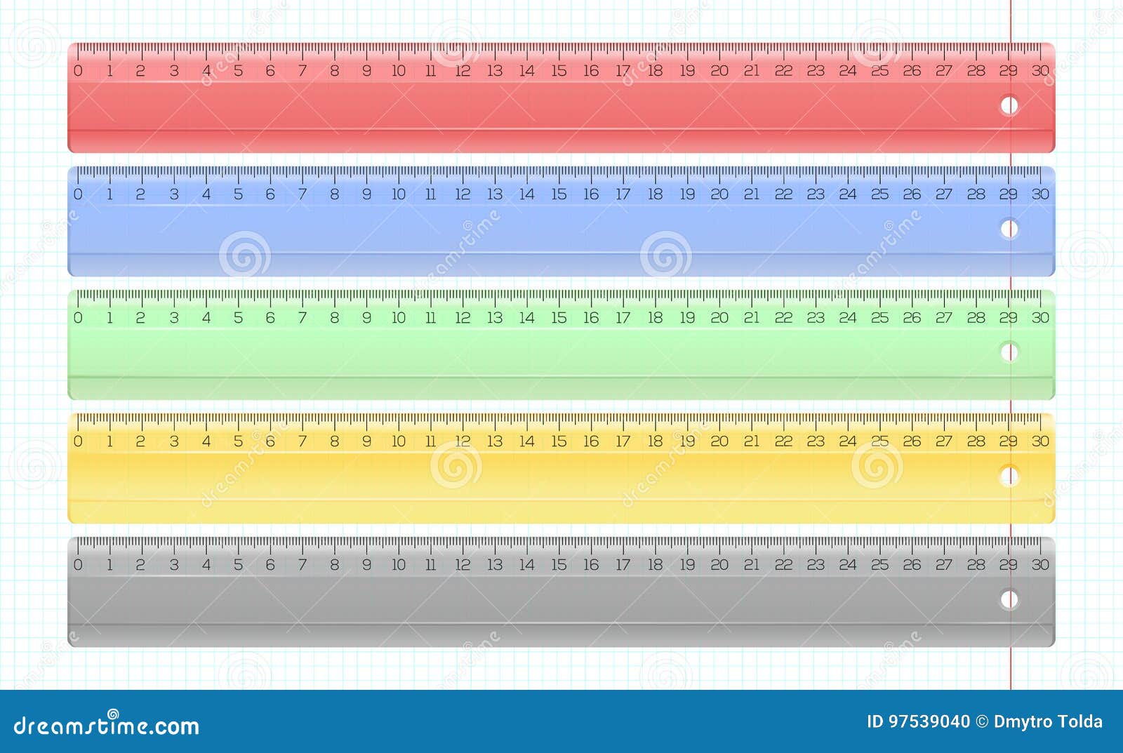 Transparent Multi-colored Plastic Rulers Set Stock Vector ...