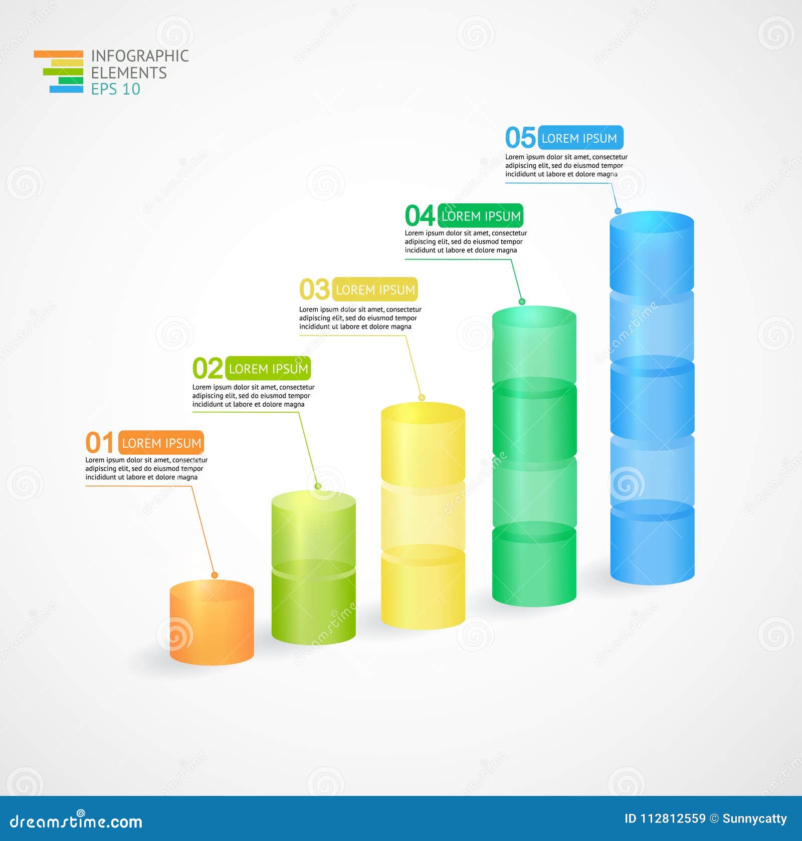 Transparent Multicolor Rising Graph. Stock Vector - Illustration of ...