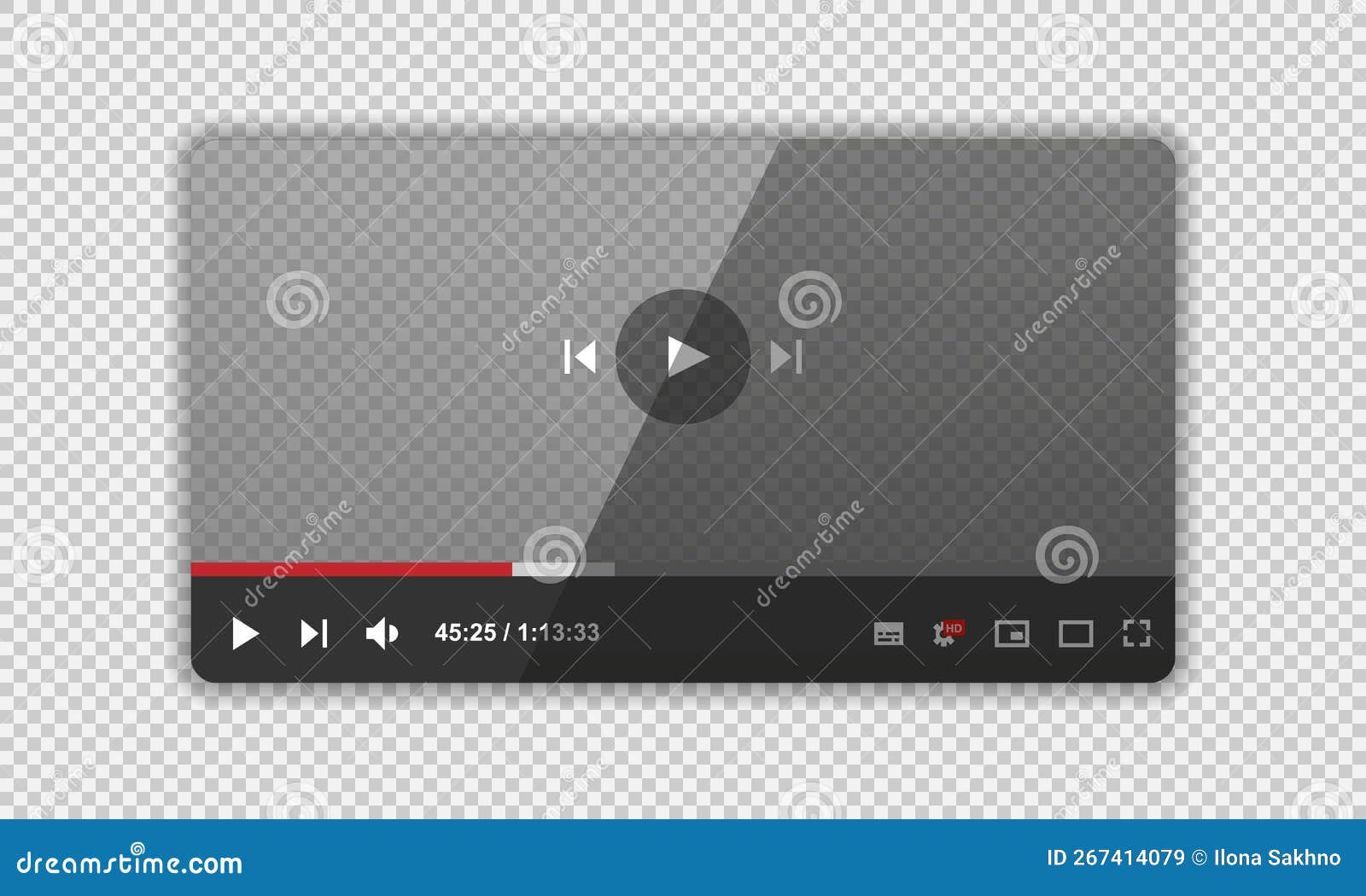 Transparent Multimedia Frame Template. Live Broadcast Window Layout ...