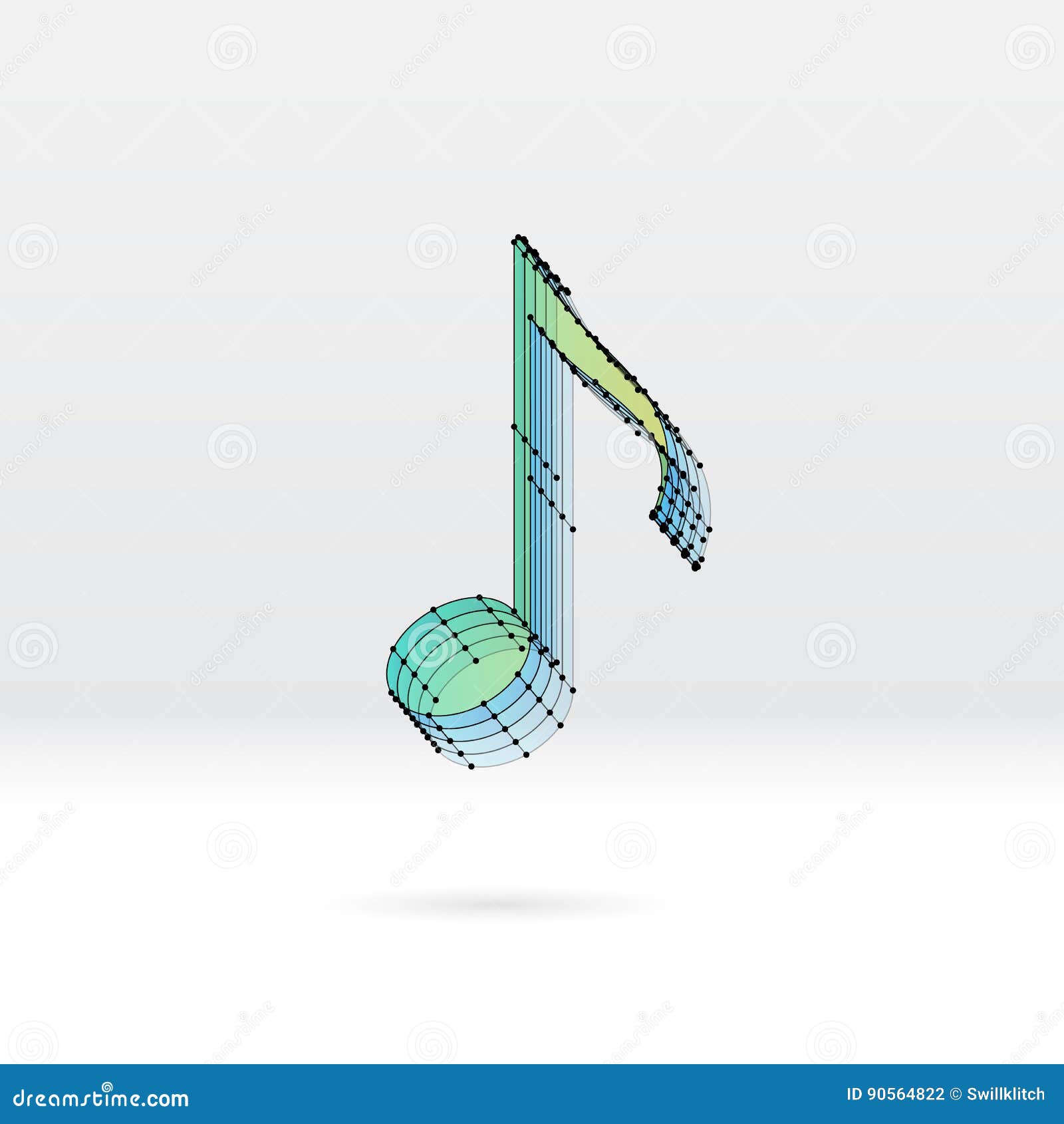 Transparent Music Note with Dotted Scheme Stock Vector - Illustration ...