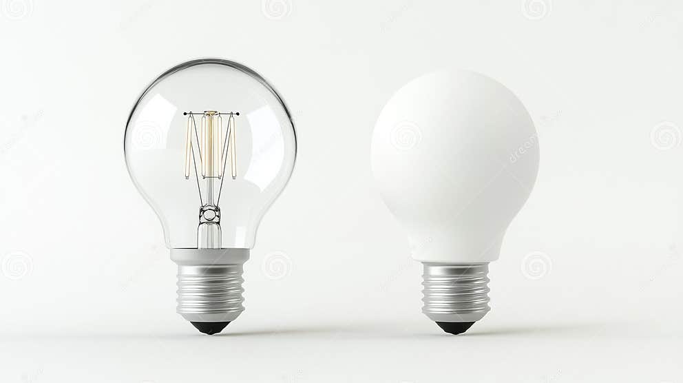 Transparent and Opaque Light Bulbs Showcasing Design and Functionality ...