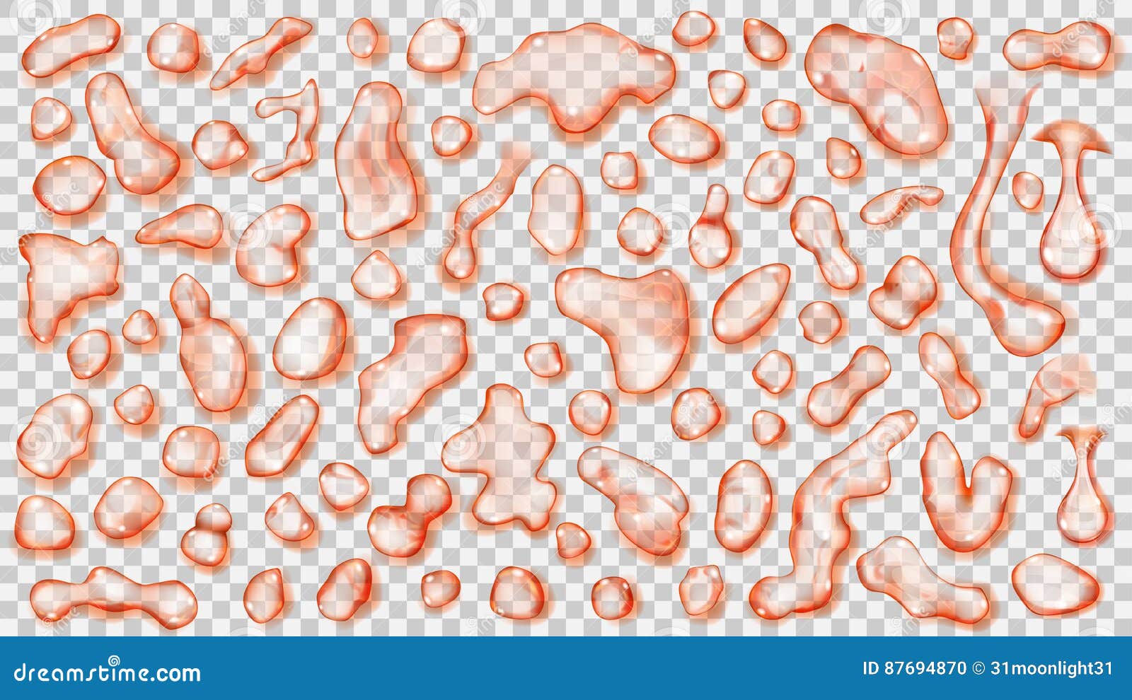 Transparent orange drops stock vector. Illustration of drops - 87694870