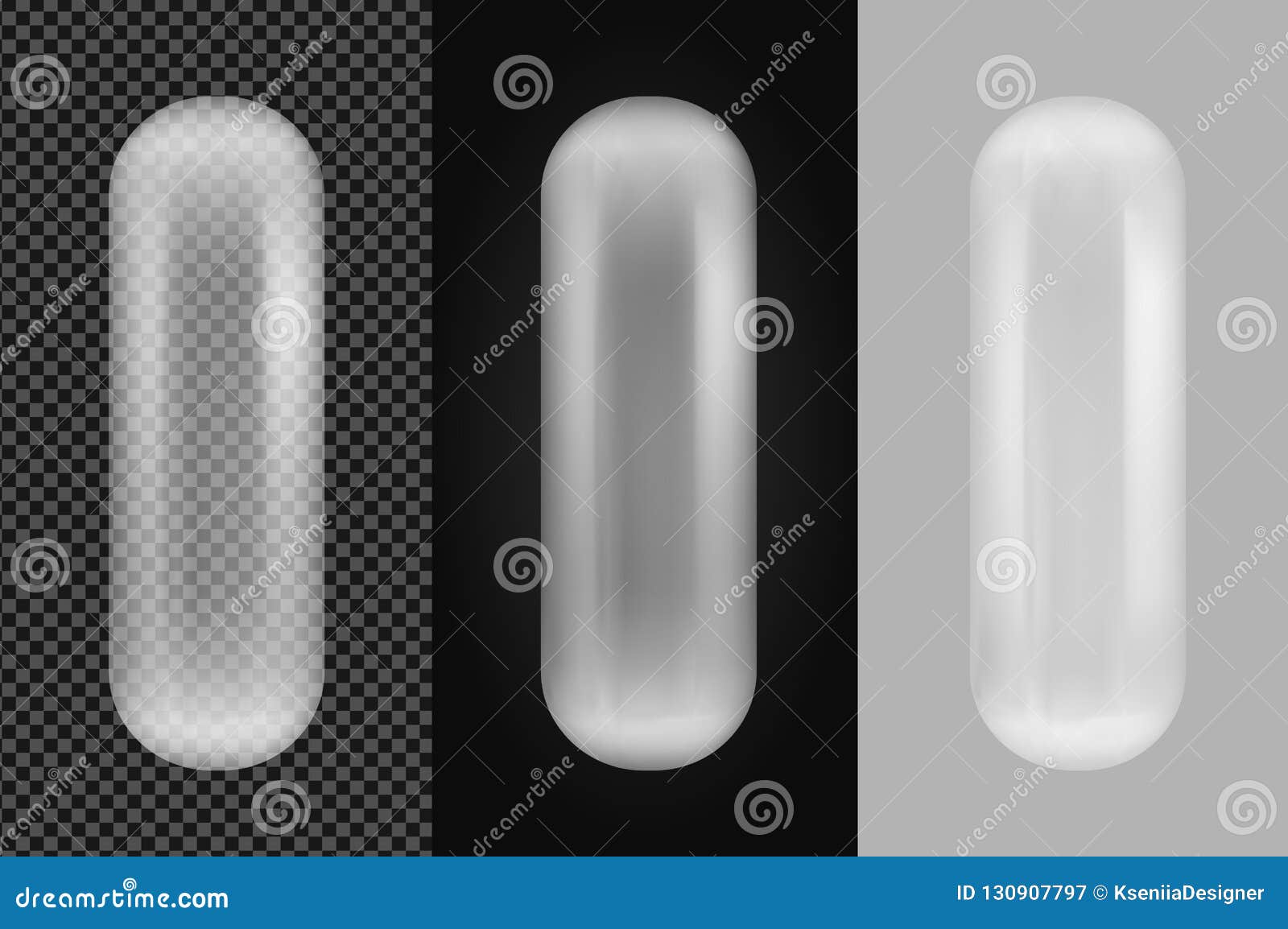 Transparent Oval Plastic Capsule Stock Vector - Illustration of design ...
