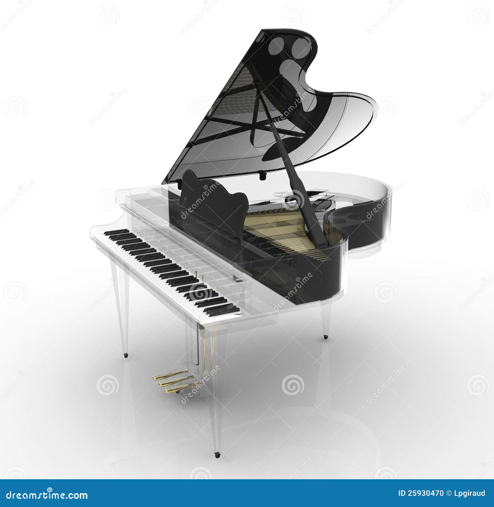 Transparent piano stock illustration. Illustration of otes - 25930470