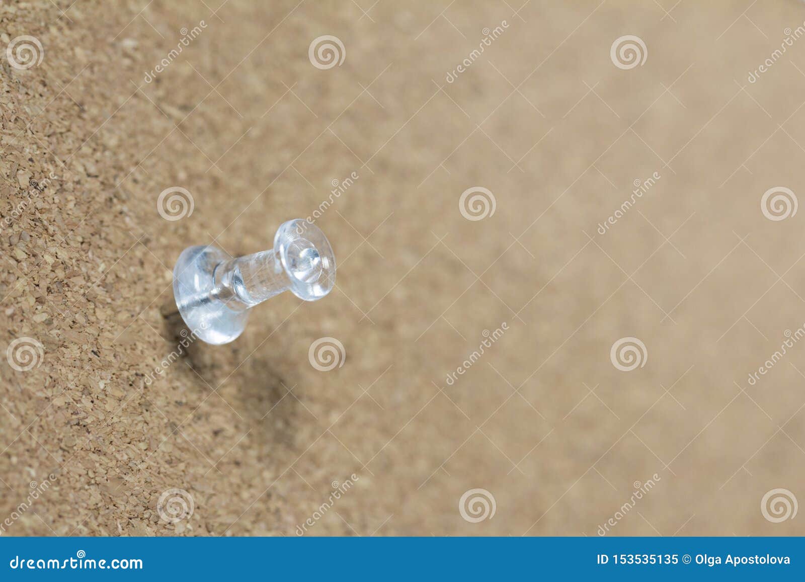 Transparent Pin in the Wooden Cork Board Stock Image - Image of board ...
