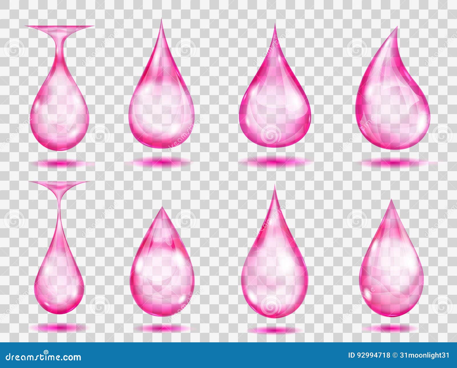 Transparent pink drops stock vector. Illustration of transparent - 92994718