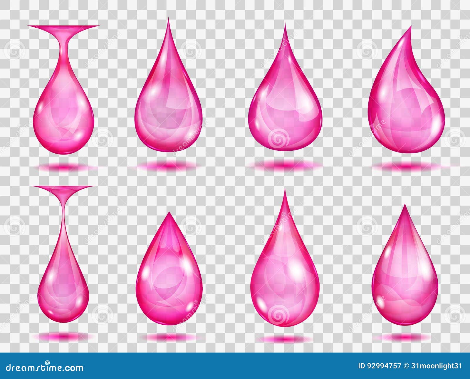 Transparent pink drops stock vector. Illustration of drop - 92994757