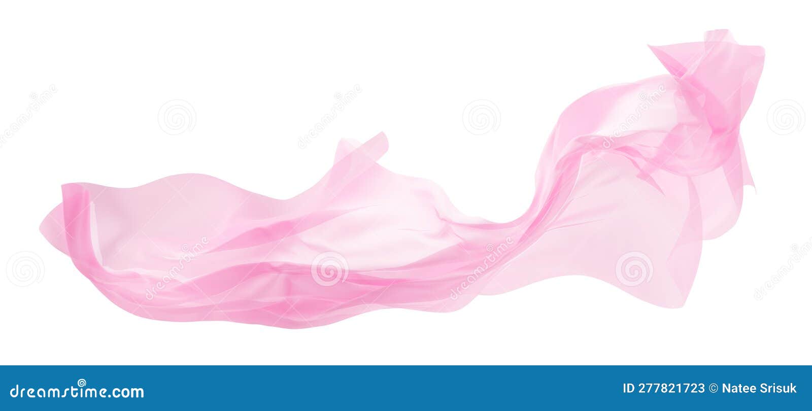 Transparent Pink Fabric Flying in the Wind Isolated on White Background ...