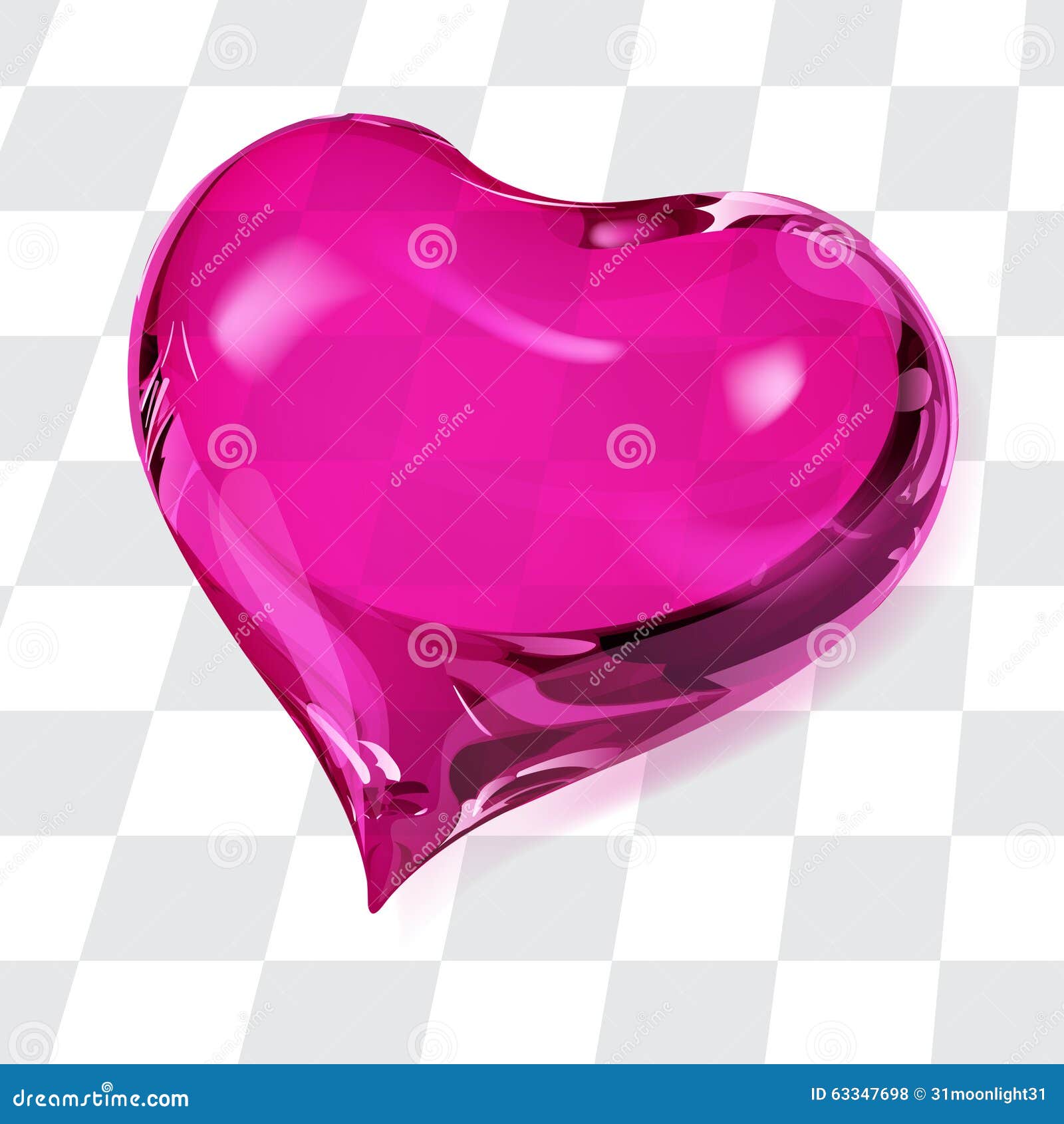 Transparent pink heart stock vector. Illustration of isolated - 63347698