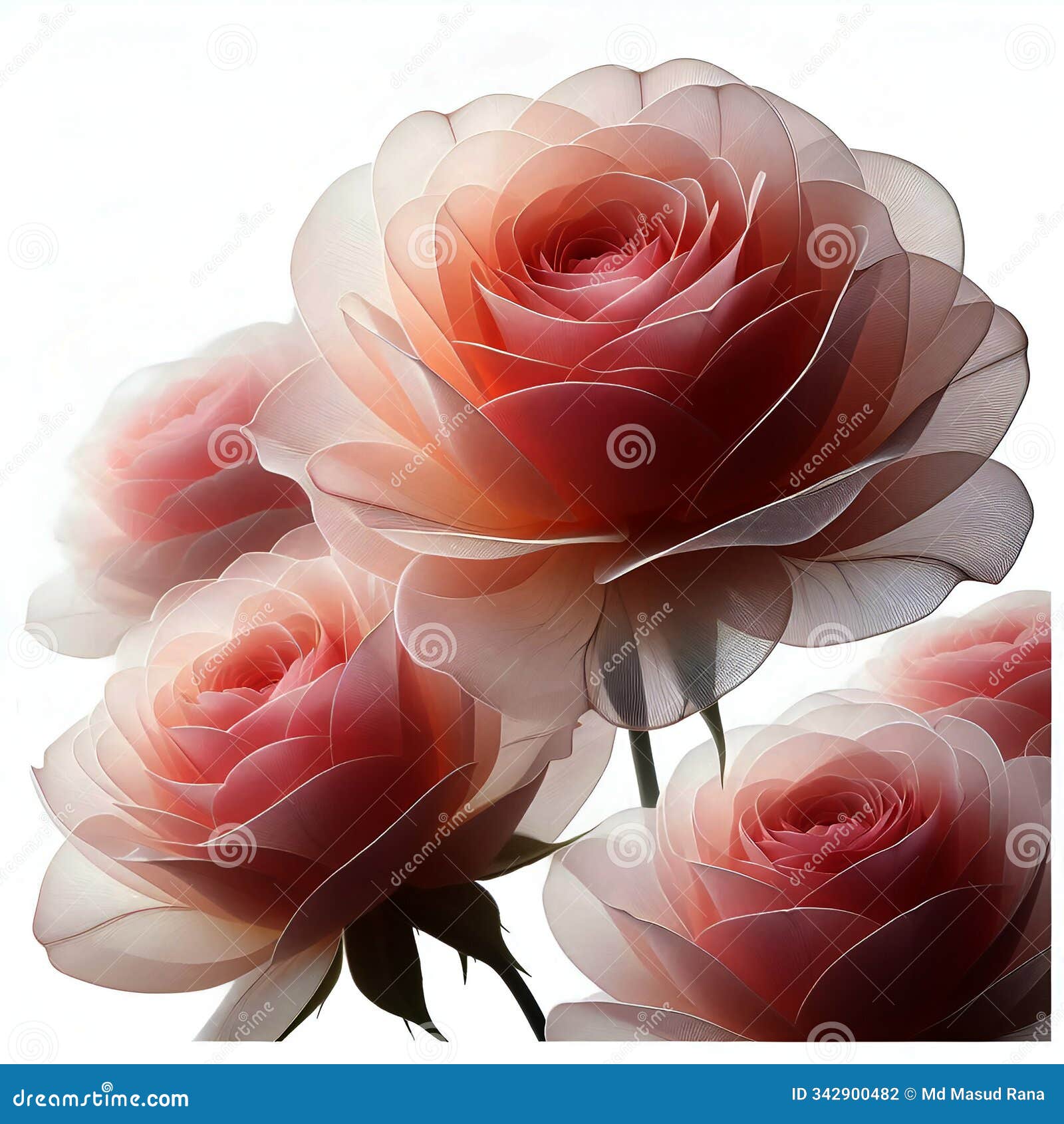 Transparent Pink Rose Flower Stock Photo - Image of rose, flower: 342900482
