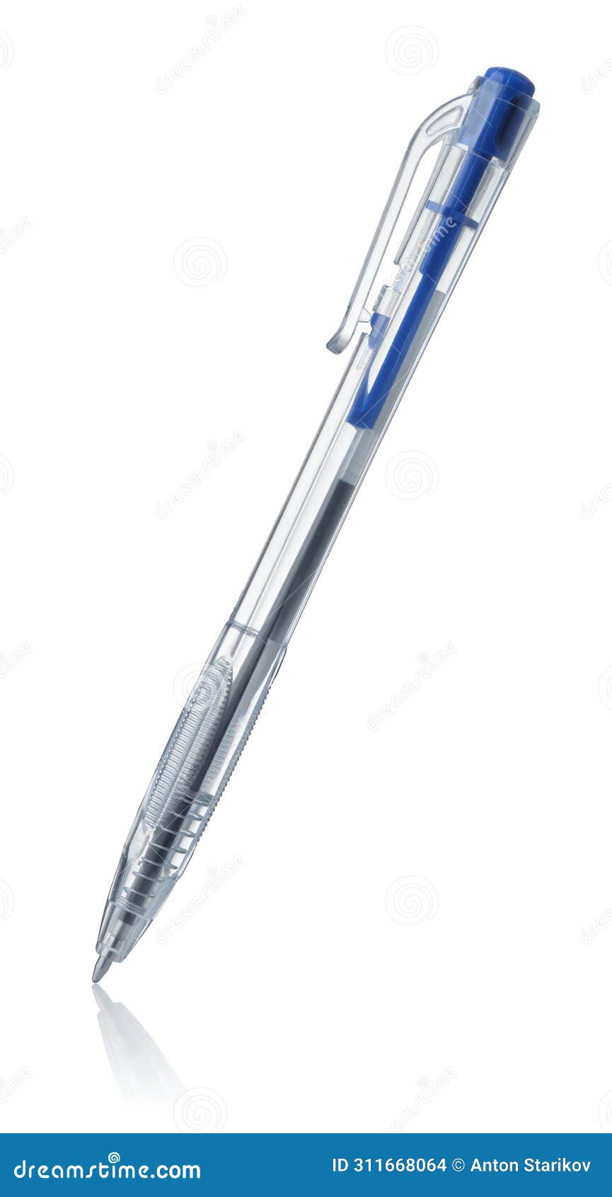 Transparent Plastic Ballpoint Pen Stock Photo - Image of macro, office ...