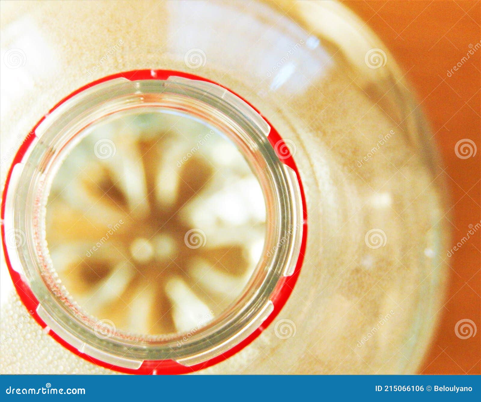 Transparent Plastic Bottle without a Lid in Sunlight Top View Stock ...