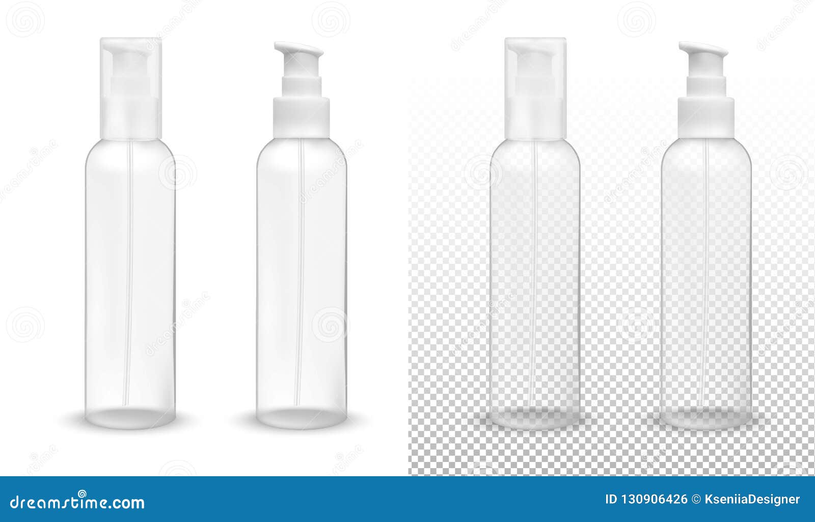 Transparent Plastic Bottle with Pump Dispenser Stock Vector ...
