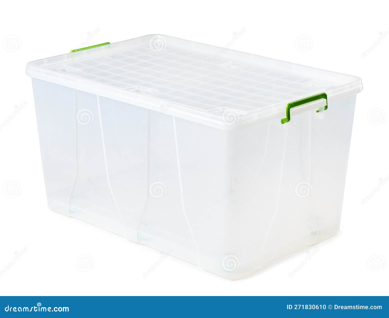 Transparent Plastic Box Isolated on White Background. Stock Photo ...